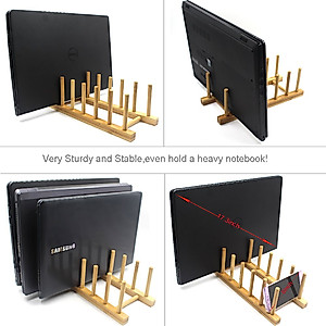 INNERNEED Bamboo Wooden Dish Rack Plates Holder Compact Kitchen Storage Cabinet Organizer for Dish/Plate/Bowl/Cup/Pot Lid/Cutting Board