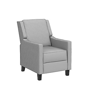 AVAWING Push Back Recliner Chair Set of 2, Wing Back Chairs with Arms, Mid-Century Vintage Accent Chair for Living Room, polyester, Grey