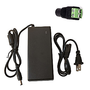 Henxlco AC100-240V to DC 24V 5A 120W Power Supply Adapter Converter Transformer with 5.5 x 2.5mm Plug for LED Strip Light，CCTV Security Camera System