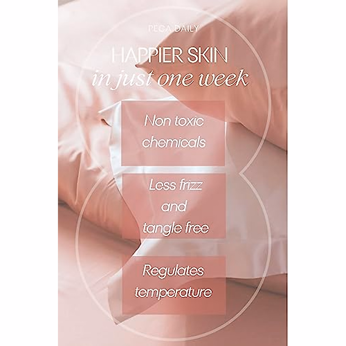 Peca Daily Real Silk Pillowcases 3-Pack - Mulberry Silk Pillow Case, Scrunchie & Eye Mask for Hair & Skin; Silk Pillow Cases Standard Size 100% Silk Pillowcases for Curly Hair-Skin Set