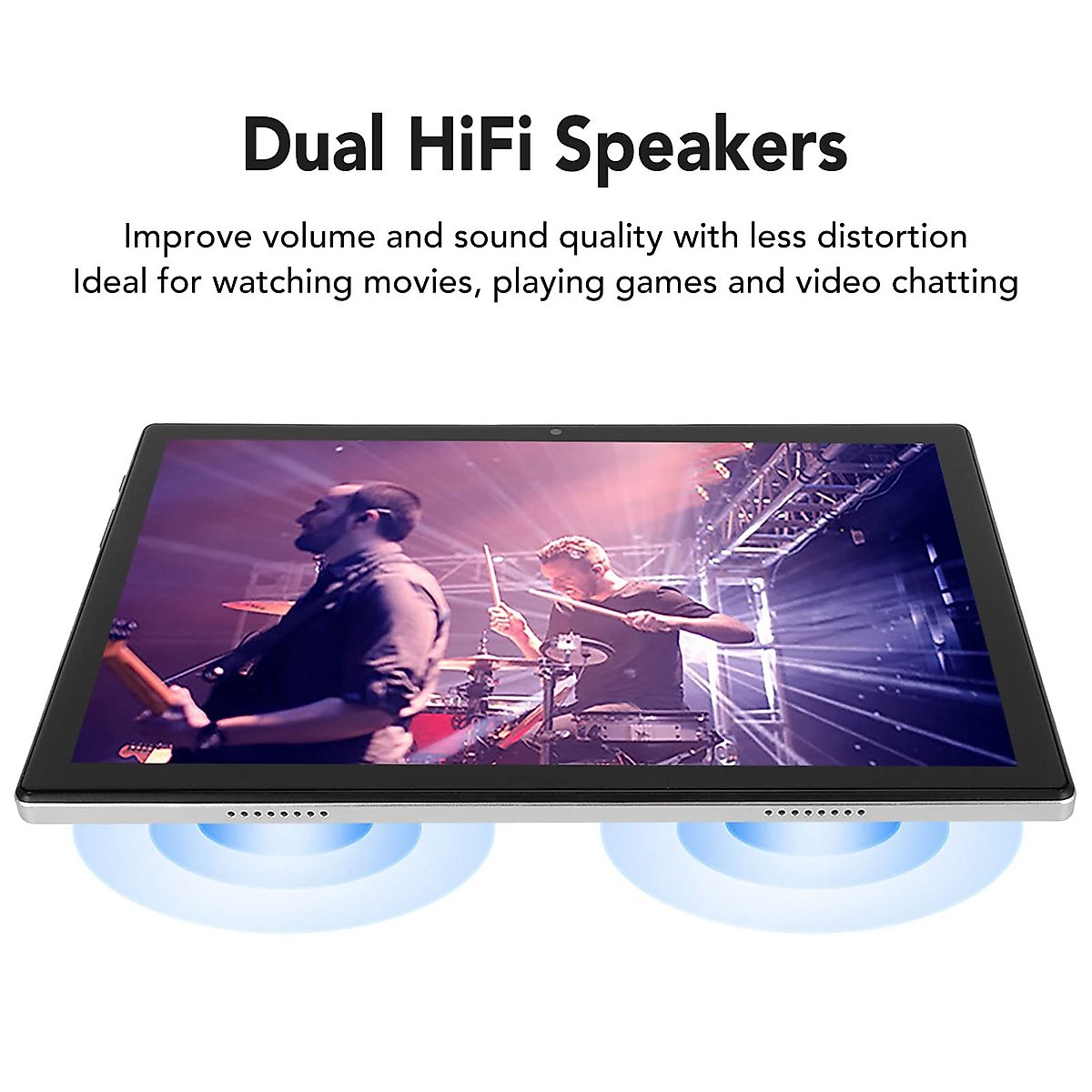 2 in 1 Tablet, 10.1 Inch Android 12 Tablet with Keyboard, 6GB RAM 128GB ROM, Octa Core Processor, FHD Touchscreen, 8+16MP Dual Camera, 5G WiFi, BT 5.0, 4G Network, 7000mAh Battery (Silver)