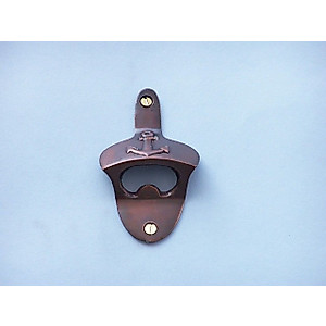 Hampton Nautical MC-2101AC Antique Copper Wall Mounted Anchor Bottle Opener 3" Nautical Home Decoration