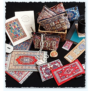 Oriental Carpet Woven Fabric Bookmark - Beige Collection - 3 bookmark designs - Beautiful, Elegant, Cloth Bookmarks! Best Gifts & Stocking Stuffers for Men,Women,Teachers & Librarians!