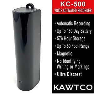 Small Voice Activated Digital Audio Recorder | Super Long 150 Day Standby Battery Life / 14 Day Cont. | 576 Hour Storage Capacity 16GB | Date & Time Stamp | Very Clear Easy to Use Recording Device