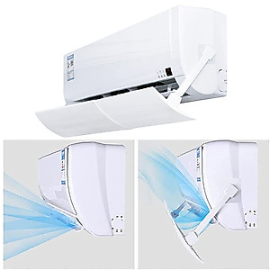 forubar Retractable Air Conditioner Air Deflector, Universal Adjustable Air Conditioning Deflector Air Diverter Cover Telescopic Anti-Wind Baffles Anti Direct Blowing Windshield Wind Guide (White)