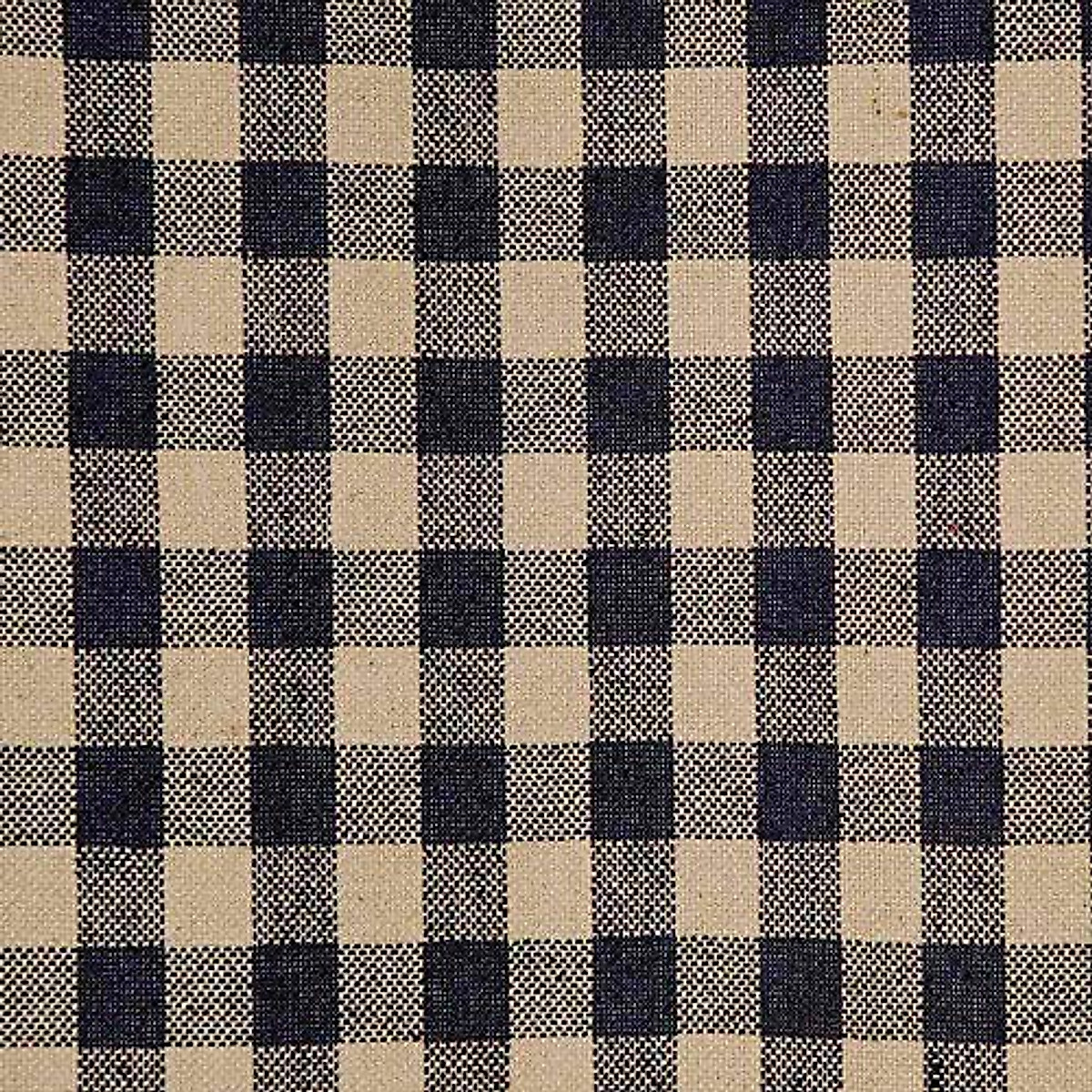 VHC Brands Black Check Fabric Pillow 16x16 Country Rustic Design, Black and Tan