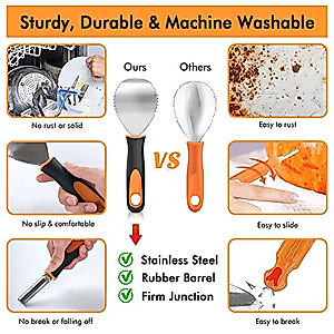 25 PCS Halloween Pumpkin Carving Kit, Shuttle Art 15 PCS Professional Premium Quality Stainless Steel Pumpkin Carving Tools with 10 Pumpkin Stencils Carrying Case for Kids Adults Sculpting and Carving