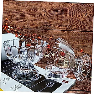 Cabilock 1 PC Disposable Salad Bowls Glass Trifle Bowl Disposable Ice Cream Cups Mini Dessert Cups Snack Dish Bowls Acrylic Trifle Pudding Sundae Cup Glass Cup Small Bowl Base