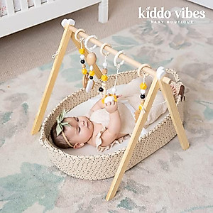 Kiddo Vibes Baby Changing Basket Set w/Comfy Fluted Pad, 3 Waterproof Bamboo Jacquard Covers & Large Matching Diaper Caddy, Reinforced Cotton Rope Moses Basket w/Built-in Safety Belt CPSC Compliant