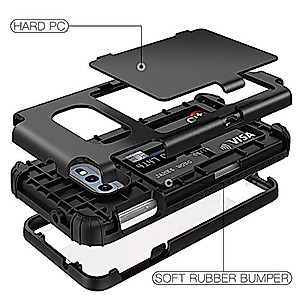WeLoveCase Galaxy S10e Wallet Case Built in Screen Protector S10e Defender Wallet Card Holder Cover with Hidden Mirror 3 Layer Shockproof Heavy Duty Protection Case for Samsung Galaxy S10e Black