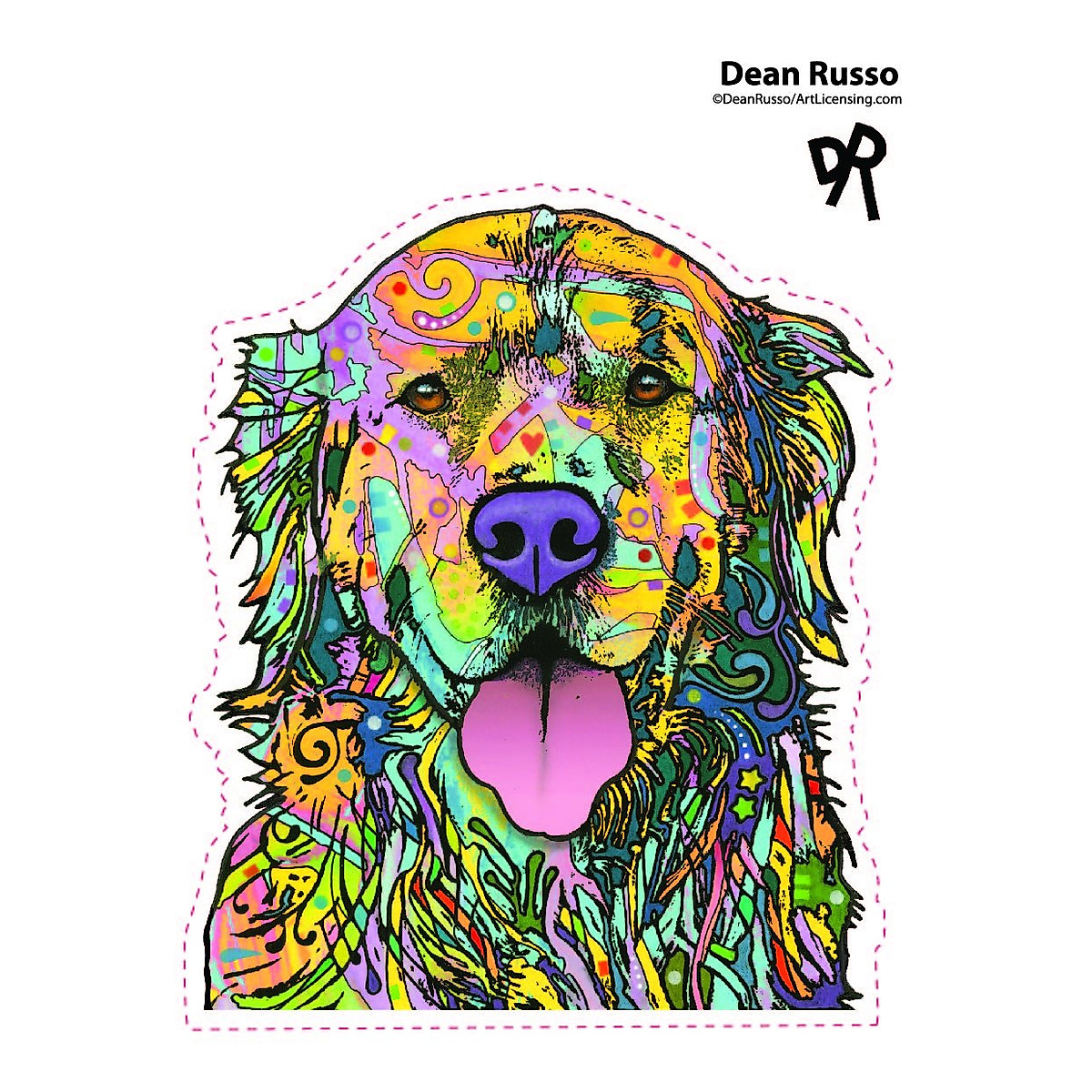 Enjoy It Dean Russo Golden Retriever Car Stickers, Outdoor Rated Vinyl Sticker Decals for Windows, Bumpers, Laptops or Crafts - 2 Pieces