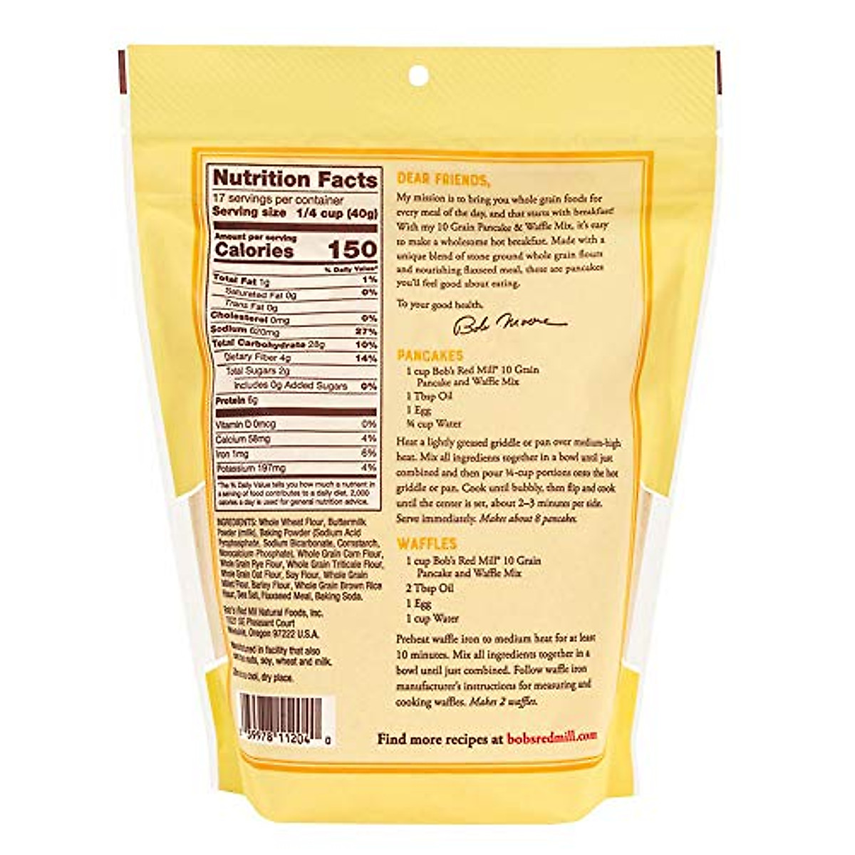 Bob's Red Mill 10 Grain Pancake & Waffle Mix, 24 Oz