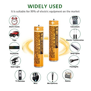 EOCIK 6 Pack HHR-4DPA NI-MH Rechargeable AAA Batteries for Panasonic 1.2V 700mAh AAA Rechargeable Battery for Cordless Phones