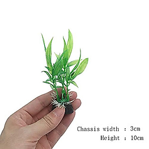 Smoothedo-Pets Aquarium Plants Fish Tank Decorations Small Size/10pcs Set Plastic Artificial Plant Goldfish Waterscape Fish Hides for Small Fish Tank/Bowl (10pcs-B-Set)