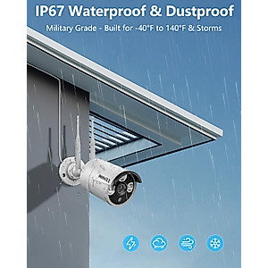 {Dual Antennas for WiFi Enhanced & 60 Days Storage} AI Human Detected 2K 3.0MP Wireless Security Camera System,OOSSXX 8 Channel NVR HD Outdoor Home Surveillance WiFi Cameras Systems with 4TB HDD