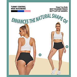 Women's High Waist Yoga Booty Shorts Workout Spandex Dance Hot Pants Butt Lifting Leggings Rave Outfits Black