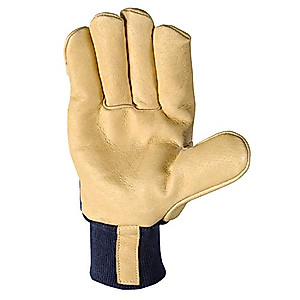 Wells Lamont mens Men s Winter Work Gloves with Leather Palm 100 gram Insulation Large Wells Lamont 5127L , Tan/Purple, Large US