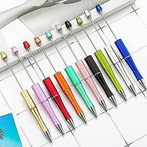 Fun Beaded Ballpoint Pen Creativity Plastic Multicolor Fun Handmade Bead Ball Wr Pens Jewelry Stationery K2g8 Student Stationery pen,pretty colors,cute women stylus pens,cussing quality white