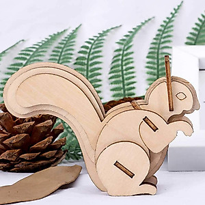 3D Wooden Animal Puzzle Model Kit Toys for Kids Puzzle Build 3D Puzzles Educational Crafts Building Engineering DIY STEAM STEM Learning