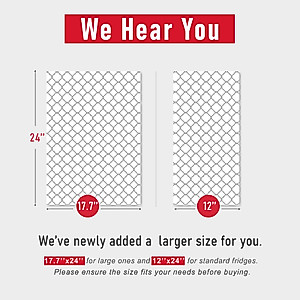 Cooyes Non Slip Refrigerator Liners, 2 in 1 Absorbent Fridge Liners and Fresh Mats Machine Washable, Refrigerator Shelf Liner for Glass Shelves Kitchen Cabinet Drawer Liners, 6 Pack, 12" × 24 "