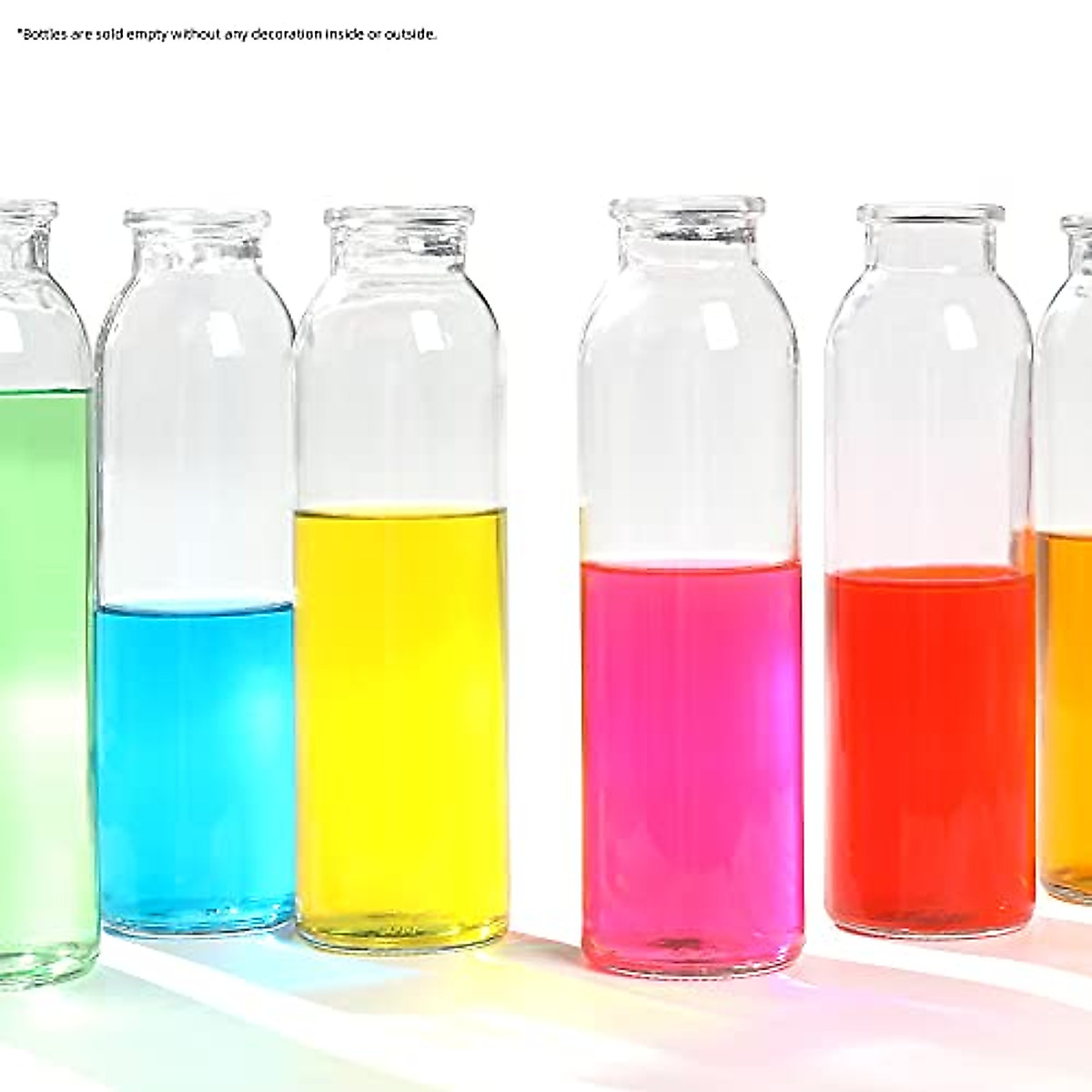 Magic Season Decorative Glass Bottles with Cork Stoppers (12 fl oz. Round Bottles / 2 Pcs)