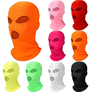 8 Pcs 3 Hole Full Face Mask Cover Balaclava Face Mask, Summer Cooling Neck Gaiter, UV Protector Motorcycle Ski Scarf Sports (Assorted Color)