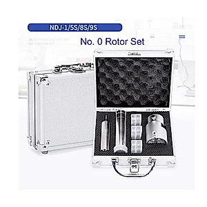 NDJ-8S Digital Rotational Viscometer with with 4 Types of rotors (No. 1, 2, 3, 4) and No. 0 Rotor Set