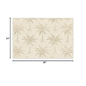 RUGGABLE x Barbie Washable 2x3 Area Rug, Paradise Ivory & Gold, Premium Rugs for Living Room, Bedroom, Kitchen, Office, Classroom with Gripper Non Slip Pad