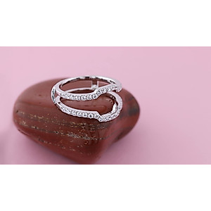 Dazzlingrock Collection Cubic Zirconia Wedding Enhancer Ring Guard Ring for Women (0.75 ctw, White, Clarity Clean) in 925 Sterling Silver Size 7