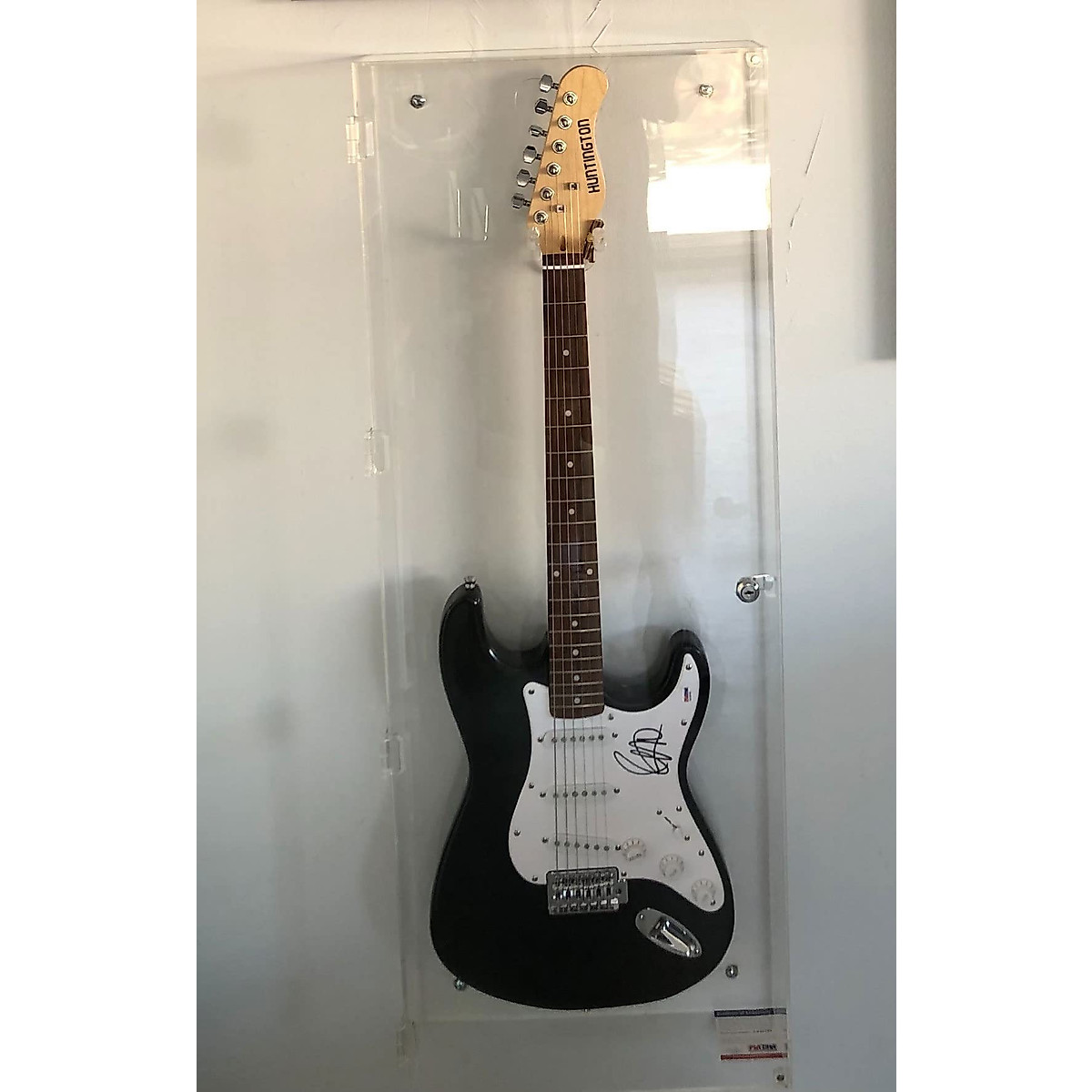 DisplayGifts Electric Guitar Display Case Rack Hanger Holder Wall Mount Cabinet Lockable 98%UV Protection