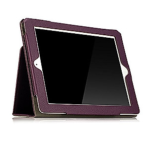 RUBAN Folio Case for iPad 4th Generation/iPad 3rd Gen (2012 Model), iPad 2 (2011 Model) 9.7 inch Tablet - [Corner Protection] Slim Fit Smart Stand Protective Cover Auto Sleep/Wake, Purple