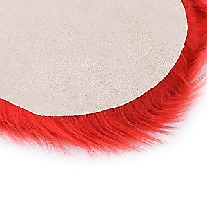 40 x 50cm/15.7 x 19.6inch Small Heart Shape Faux Sheepskin Rug Soft Long Plush Fluffy Shaggy Carpet Area Mats Rugs Bedroom Sofa Decorative Floor Carpet