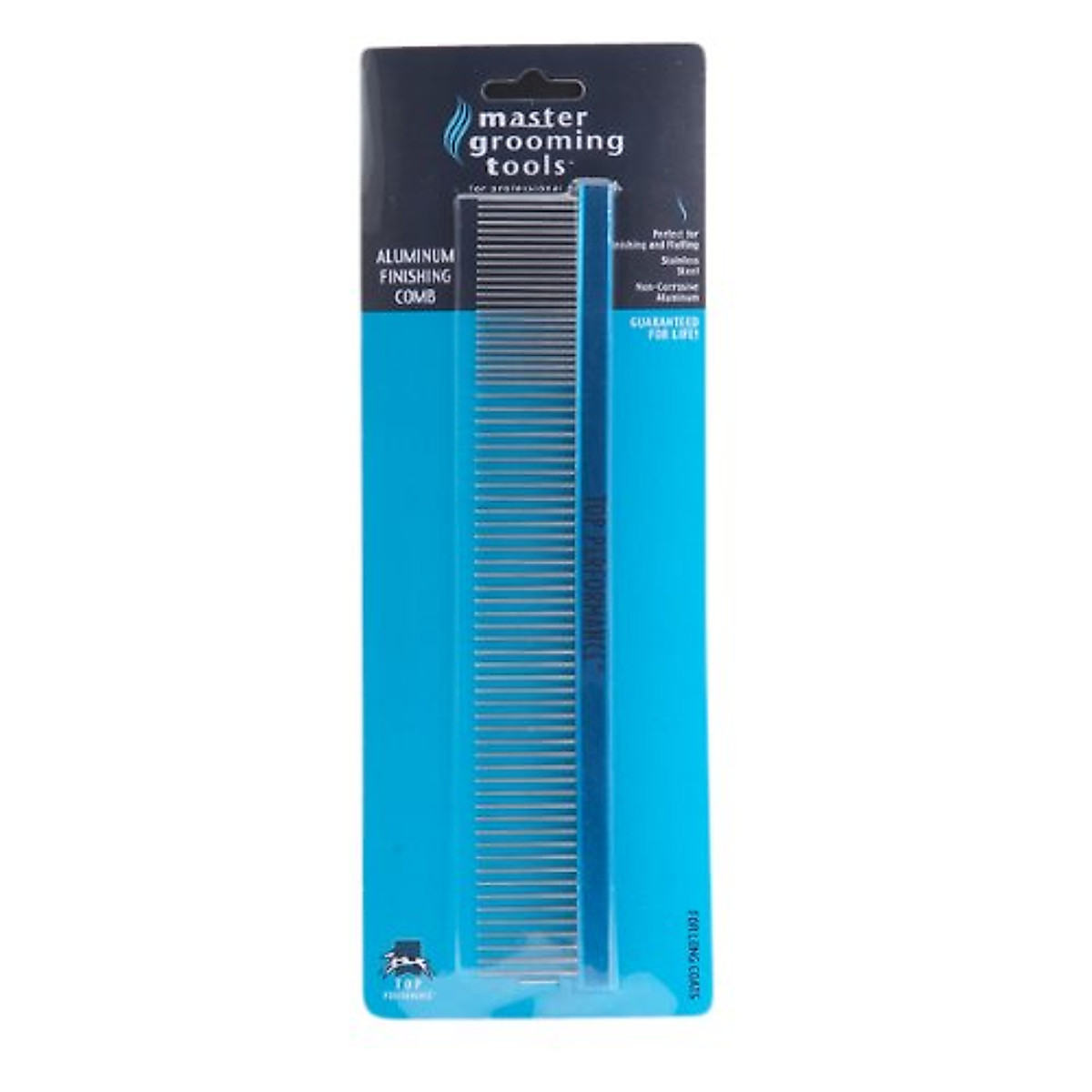 Master Grooming Tools Aluminum Finishing Comb — Versatile Combs for Grooming Dogs, 10", Black