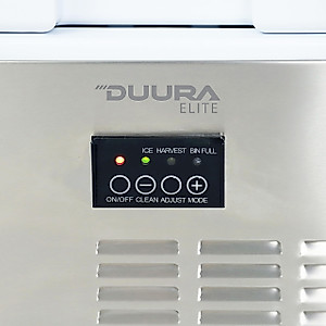 DUURA Elite Outdoor Built-in Ice Maker in Stainless Steel | Large Clear Ice Cubes, 25 lbs. Freezer Storage, Under Counter or Cabinet | Ice Machines, Commercial, for Home Kitchen