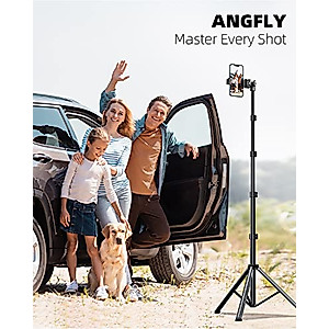 ANGFLY 67" Phone Tripod & Selfie Stick, Extendable Cell iPhone Tripod Stand with Remote and Phone Holder, Tripod for iPhone Compatible with iPhone 14 Pro Max 13 12/Android/Camera