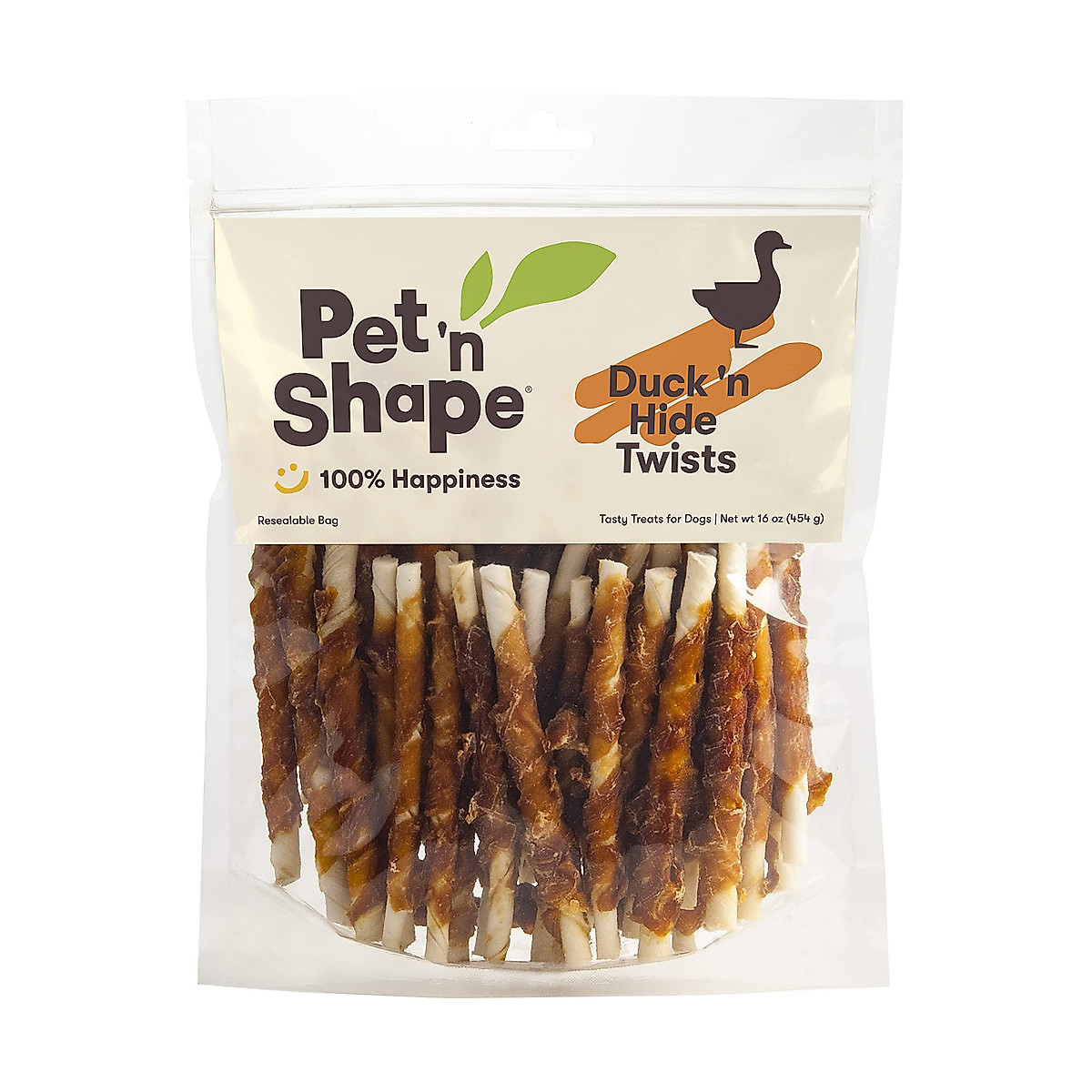 Pet 'n Shape Duck 'n Hide Twists - Duck Wrapped Rawhide Natural Dog Treats, Small, 1 Pound (Pack of 1)
