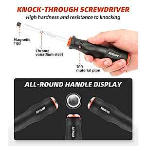 DIFFLIFE Screwdriver Sets Screwdriver Kit 4-Piece, Professional Cushion Grip Insulated Magnetic Tip Electrician Screwdriver Kits (4-Piece)…