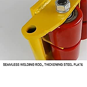 4PCS Machinery Skate Dolly, 6T Industrial Machinery Mover 13200LBS Heavy Duty Machinery Skate with Steel Rollers Cap 360 Degree Rotation Non-Slip Cap for Warehouse, Factory