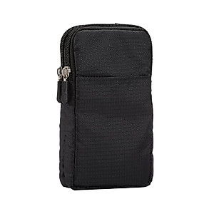 Note 20 Ultra Shoulder and Crossbody Leisure Sports Phone Bag Purse Wallet Durable Nylon Lightweight Roomy Pockets Bag for Men and Women (for All Below 6.9 inch) (Black)
