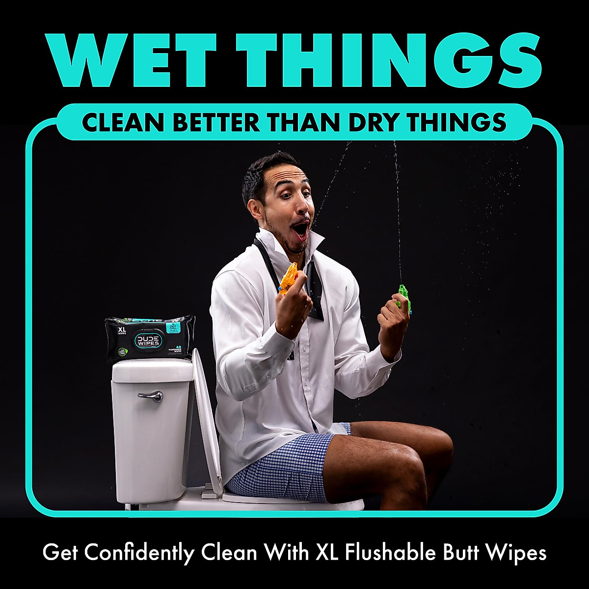 DUDE Wipes Flushable Wipes - 6 Pack, 288 Wipes - Mint Chill Extra-Large Wet Wipes with Eucalyptus & Tea Tree Oil - Septic and Sewer Safe