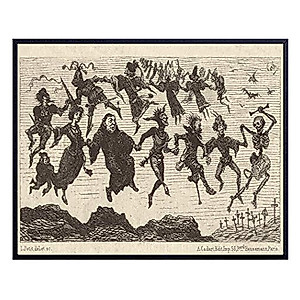 Witches Decor - Pagan Decor - Wiccan Coven - Wicca Decor - Paganism Witchcraft Supplies - Gothic Wall Art Home Decor - Goth Gifts - Creepy Scary Black Magic - Gothic Living Room Decorations - Unframed