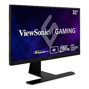 ViewSonic XG320U 32 Inch 4K UHD 1ms 150Hz Gaming Monitor with FreeSync Premium Pro, HDR 600, HDMI, DisplayPort, USB, and Advanced Ergonomics