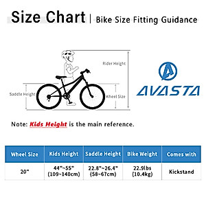 AVASTA 20'' Big Kids Mountain Bike for Age 6 7 8 9 10 11 12 Years Old Boys Girls Teen with Suspension Fork Front & Rear Dual Hand Brakes 6 Speeds Drivetrain, Black