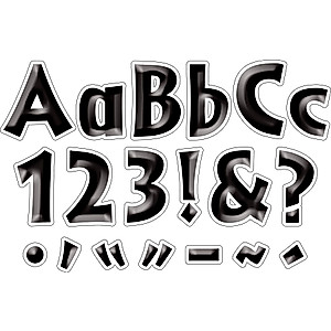 BARKER CREEK 4" Letter Pop-Outs 2 Pack, Black Tie Affair, Jazz Up Your Bulletin Boards with These Colorful Letters, 510 Upper and Lowercase Letters, Numbers & Punctuation Marks, 4" (3637)