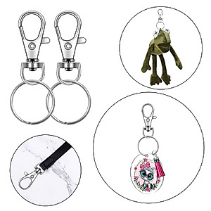 104PCS Swivel Snap Hooks with Key Rings, Metal Lobster Claw Clasp, Keychain Rings for Crafts(Silver, 1.37inch(36mm)