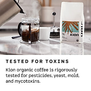 Kion Organic Ground Coffee, Tested for Toxins, Ethically Sourced, Rich, Bold, and Smooth, Medium Roast 12 Oz (1 Pack)