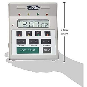 FMP Digital 4 Channel Commercial Kitchen Countdown Timer, Water Resistant, 7-inch Height, White