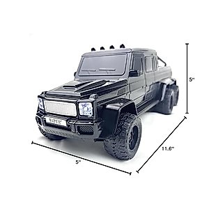 Loud Pickup Truck Portable Bluetooth Car Speaker with FM Radio | Small Outdoor Speaker, Hands Free Link, Built-in Microphone, FM Radio with Disco Party Lights, with AUX/USB/TF Input (Black)