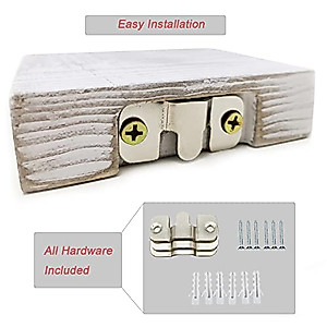 HADEEONG 3-Pack Rustic Small Floating Shelves - 4 Inch Wood Display Ledges for Small Decor, Compact Style Wall Shelf for Farmhouse Bedroom, Living Room, Office