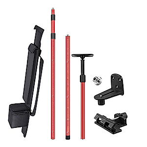 Firecore 13 Ft./4m Telescoping Pole with 1/4-Inch by 20-Inch Laser Mount, Adjustable Laser Level Mounting Pole for Rotary and Line Lasers-FLP400A